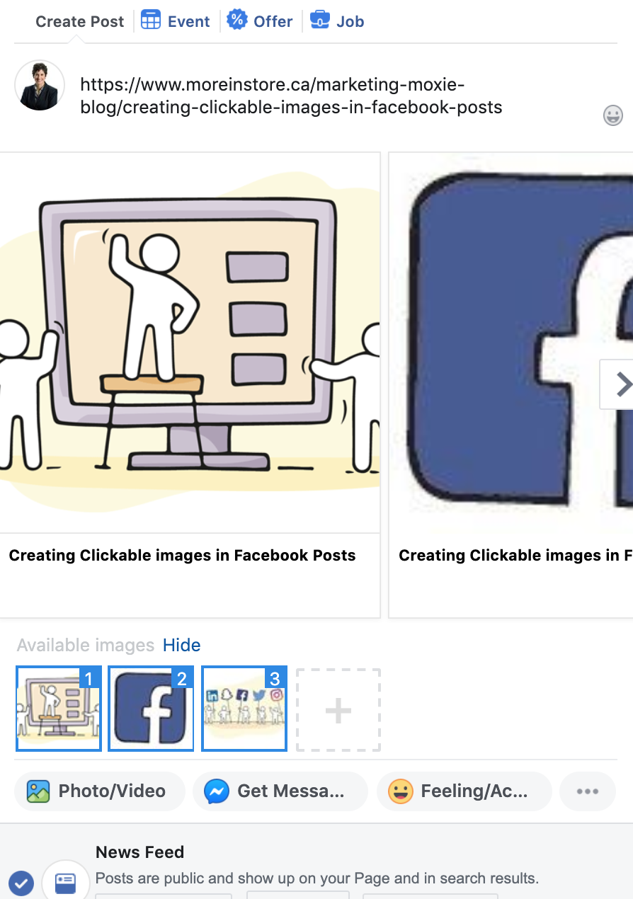 Creating Clickable images in Facebook Posts