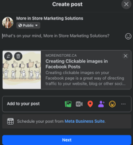 Creating Clickable images in Facebook Posts